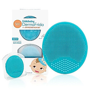 Frida Baby DermaFrida The SkinSoother Baby Bath Silicone Brush| Baby Essential for Dry Skin, Cradle Cap and Eczema (2 Pack)