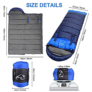 Wearable Sleeping Bag for Adults Compact Lightweight Mummy Sleeping Bags w or Compression Sack for 2-3 Season Camping Backpacking Hiking, Fits 23°F ~ 68°F