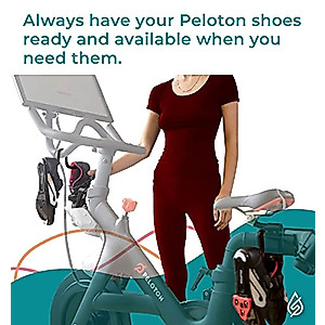 SELINA Shoe Hanger for Peloton - Shoe Holder Accessory for Peloton - Must have accessory for the Peloton Bike and Peloton Bike Plus - Shoe Hook Compatible with your Peloton Bike (2-Pack, Black)