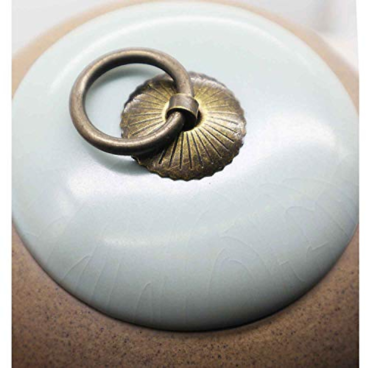 M MEILINXU Funeral Medium Keepsake Urn for Ashes - Ceramics Cremation Urn for Human Ashes - Hand-Painted -Fits a Small Amount of Cremated Remains- Display Burial at Home or Office (Brown Tree of Life