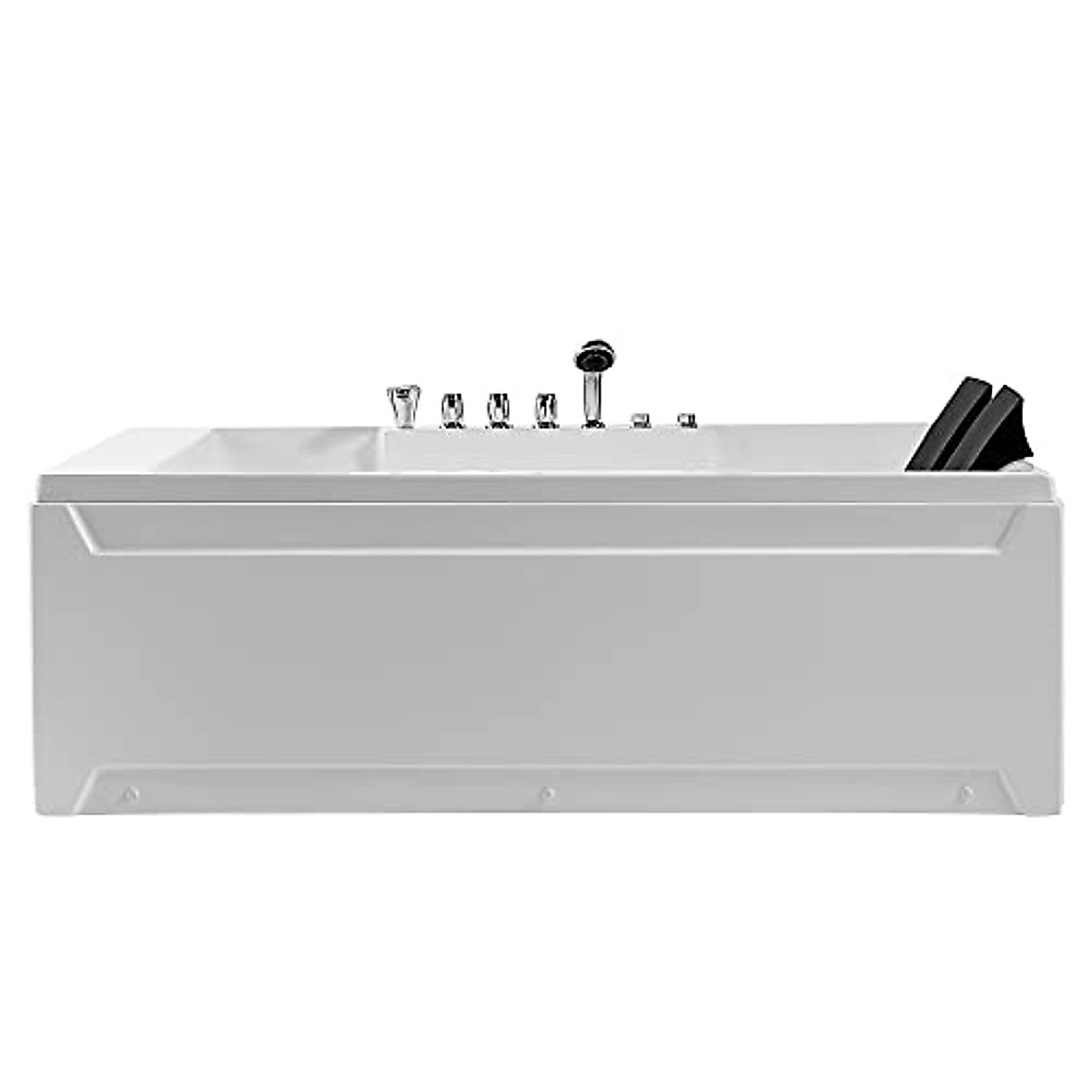 Empava 72-Inch Left Drain Rectangular Alcove Whirlpool Bathtub in White Model 2022