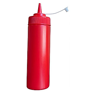 Ketchup and Mustard Squeeze Bottle Dispenser Set 12-Ounce Each For BBQ, Picnics and Home Use - With Caps