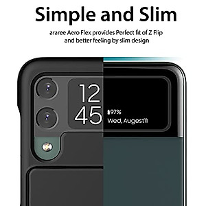 araree AERO Flex Rugged Stylish Cover Compatible with Samsung Galaxy Z Flip 3 5G(2021) Unique Hinge Full Protective (TPU) with Hard Protective Body(PC) Case (Black)