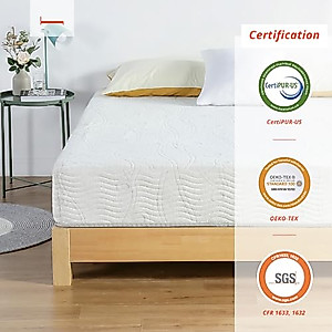 PrimaSleep Queen Mattress, 10 Inch Support Cloud Hybrid Mattress, Gel Infused Memory Foam, Pocket Spring for Support and Pressure Relief, CertiPUR-US Certified, Bed-in-a-Box, Soft, Queen Size