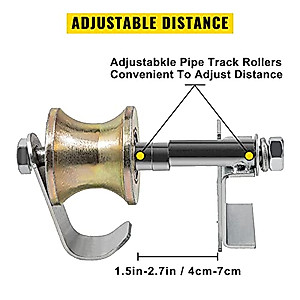 VEVOR Chain Link Rolling Gate Kit Galvanized Steel Rolling Fence 6 Universal Track Bracket Chain Link Rolling Gate Hardware Kit 2 Solid Rubber Wheels Fence Rolling Kit for Chain Link Sliding Gate