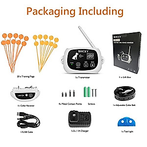 BHCEY Wireless Dog Fence,2023 Electric Fence System for Stubborn Dog,Wireless Dog Boundary Containment System,Rechargeable Collar,Large Signal Range of 80-1640ft,Suitable for Large & Small Dogs