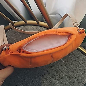 GK-O Lolita Girl Cute Carrot Pattern Plush Shoulder Bag Crossbody Bag Kawaii Handbag Wallet Purse