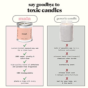 Mala Scented Candles - Cereal Scented Candle - Vegan Soy Candles - Hand Poured Aromatherapy Candle with 45 Hour Burn - 6.8 oz (Classic Size)