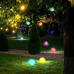 Uonlytech 4pcs LED Floating Pool Lights, Color Changing Floating Ball Light Waterproof Garden Light Rechargeable Hanging Night Lamp for Garden Pond Party