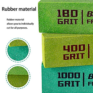 Baroque Fret Erasers 180 & 400 & 1000 Grits, Guitar Fret Polishing Abrasive Rubber Blocks, Set of 3 Grits