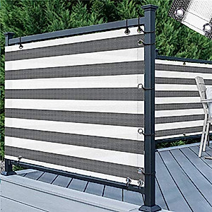 RNSUNH 3.3x16.4ft Balcony Privacy Screen Cover Privacy Screen Windscreen Cover Fabric Shade Tarp Netting Mesh Cloth for Porch Deck Patio Balcony to Cover Sun Shade