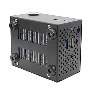 Geekworm for Raspberry Pi 3B+/3B, X820 V3.0 2.5" SATA HDD/SSD Expansion Board + Metal Case with Power Switch and Cooling Fan (Not Include Raspberry Pi)