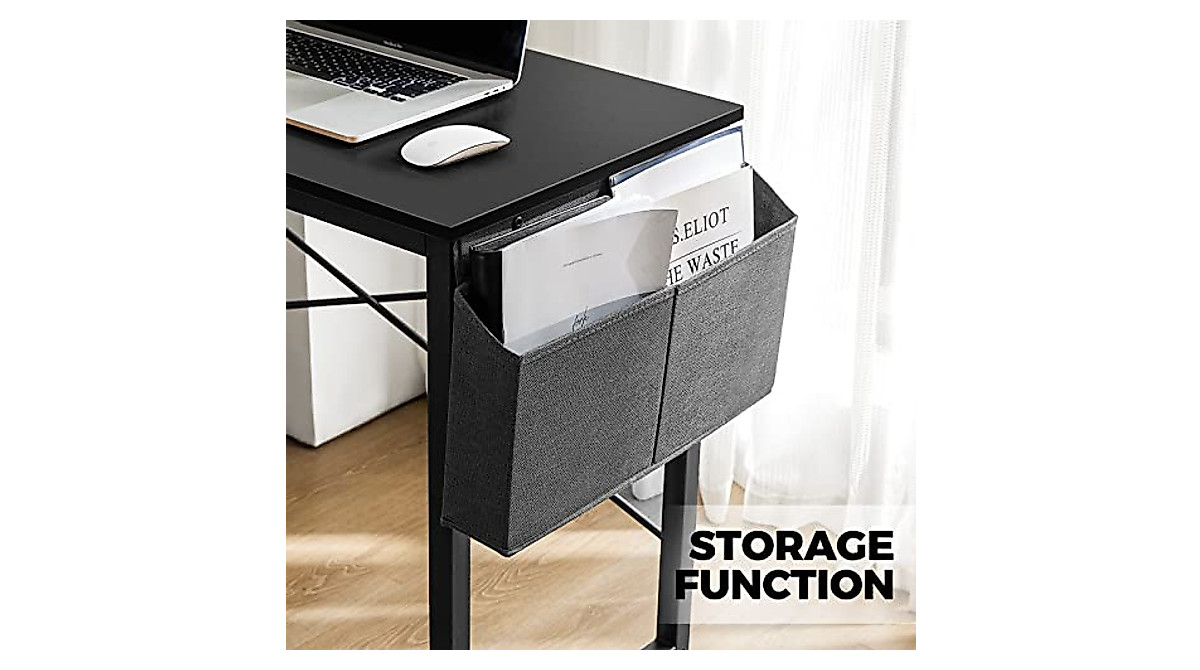 Small Home Office Desk 30 Inch - Sturdy Compact Study Table with Storage