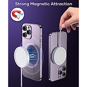 (2 Pack) Magnetic Wireless Charger, 15W Max Wireless Fast Charging Pad for iPhone 15 14 13 12 Series and AirPods, Magnet Apple Mag Safe Charger with 5ft Dual Charging Port Cable (Mag-Safe)