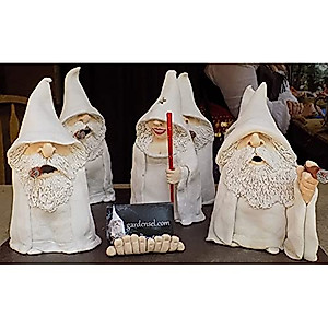 Tirifer Garden Gnome, Wizard Gnome 3D Dwarves, Polyresin Outdoor Sculpture Middle Finger Gnome Statue Garden Figurine Art Garden Decoration for Lawn Yard Balcony Porch Patio