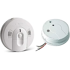 Kidde Smoke & Carbon Monoxide Detector with Voice Alerts, Battery Powered, Combination Smoke & CO Alarm & Smoke Detector, Hardwired Smoke Alarm with 9-Volt Battery Backup, Test-Reset Button