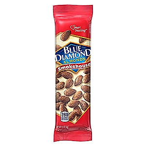 Blue Diamond Almonds, Smokehouse Flavored Snack Nuts, Single Serve Bags (1.5 Oz. Tubes, Pack of 12)