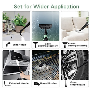 Handheld Steam Cleaner, Upholstery Steamer for Cleaning, 10 in 1 Portable High Pressure Steam Cleaner, Pressurized Steam Cleaner for Home Use, Furniture, Car, Sofa, Bathroom, Grill, Tile, Surface