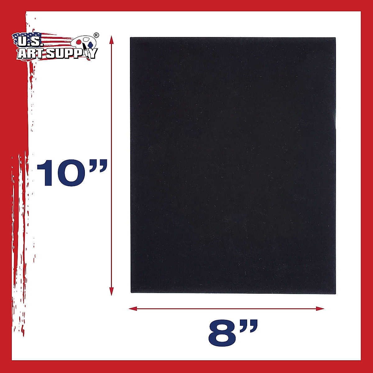 US Art Supply 8 X 10 inch Black Professional Artist Quality Acid Free Canvas Panels 6-Pack (1 Full Case of 6 Single Canvas Panels)