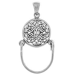 Jewelry Trends Sterling Silver Celtic Knotwork Charm Holder Round Pendant