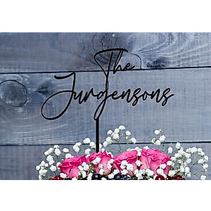 Mr and Mrs Cake Topper for wedding -cake topper with last name- wedding topper -handwritten wedding topper, metallic personalized topper