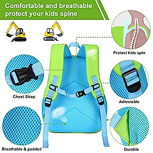 LOIDOU Toddler Backpack Boys 15 Inch Kids Preschool Kindergarten School Backpack with Lunch bag Book Bag for Daycare Nursery Travel，Fits 3 to 8 years old
