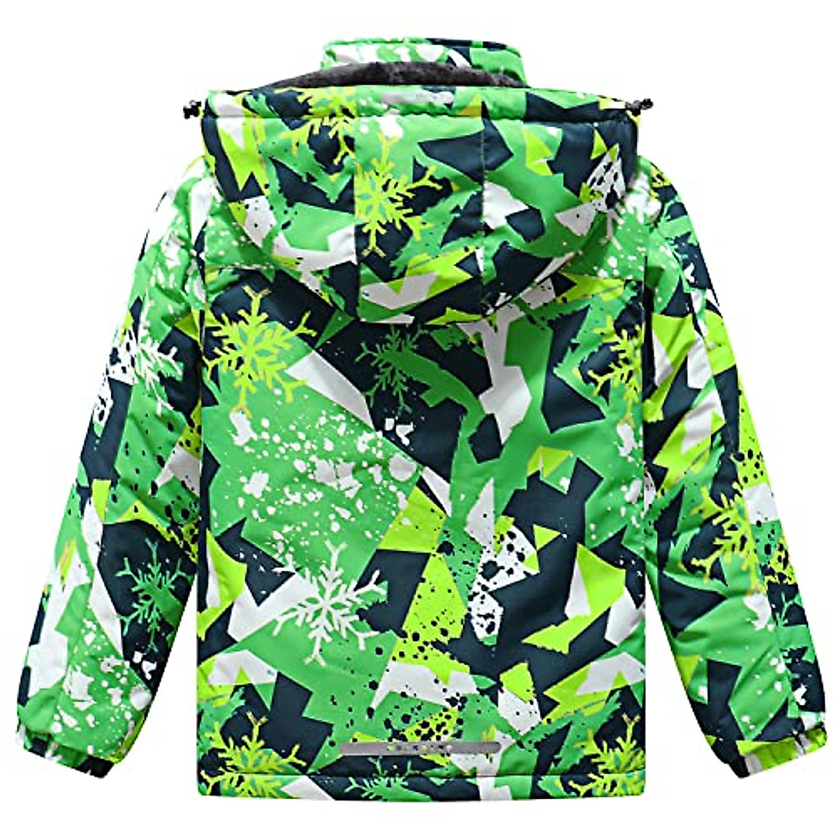 MOERDENG Kid's Ski Jacket Waterproof Winter Coat Boy's and Girl's Fleece Snowboarding Jackets with Detachable Hood