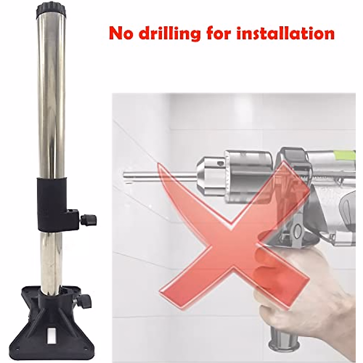 Undermount Sink Brackets Stainless Steel Adjustable Support Sink Legs, Punch-free Sink Repair Supports Kit for kitchen and bathroom (Stainless Steel, 13.8 to 23.6")