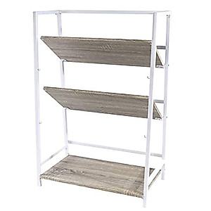 Atlantic 3 Tier Folding Shelf - Sturdy Tubular Design, Folds for Easy Storage PN3845036 in White