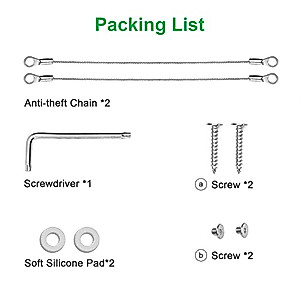 Ayotu Anti-Theft and Anti-Drop Security Chain for Google Nest Cam (Battery), Security Cable with Anti-Theft Screws (Camera NOT Included), 2 Pack