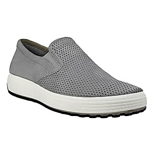 ECCO Men's Soft 7 Slip ON 2.0 Sneaker, Wild Dove Nubuck/Lion Perforated, 10-10.5