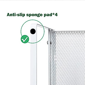 Vicosey Cabinet Organizer Shelf,Kitchen Counter Shelves,Bowl、Dish、Spice & Pantry Organizer Organization Shelf,Space Saver Kitchen Rack,White,Iron