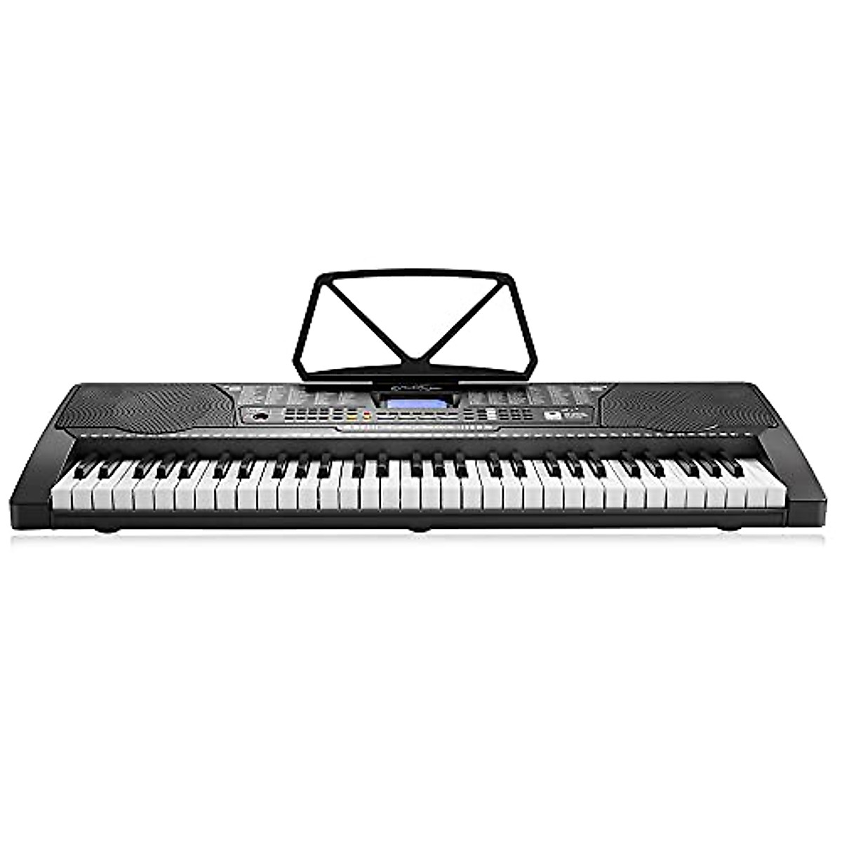 Ashthorpe 61-Key Digital Electronic Keyboard Piano with Light Up Keys, Beginner Kit Includes Headphones, Mic and Keynote Stickers