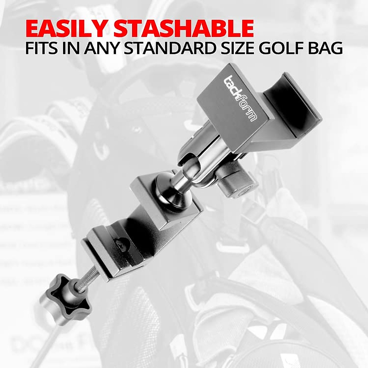 Tackform Enduro Golf Cart Mount for Phone and SkyCaddie SX400 [Enduro Series] - Rock Solid All-Metal Holder for Phones and GPS up to 3.4" Wide. Industrial Spring Grip.