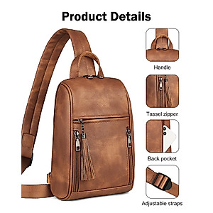 FADEON Sling Bag for Women Crossbody Purse Sling Bags, Designer Sling Purses Medium Travel Multi-Pocket Sling Backpack