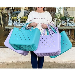 kvcezxu Rubber Beach Bag Waterproof Sandproof Outdoor Tote Bag Portable Travel Bag Beach Sports Handbag Large