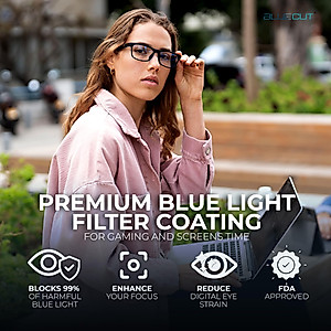 Blue Light Blocking Glasses for Men/Women Anti-Fatigue Computer Monitor Gaming Glasses Video Gamer Glasses