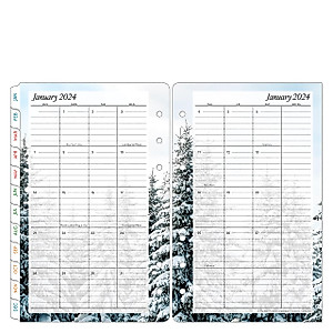 FranklinCovey - Seasons Two-Page Monthly Calendar Tabs (Compact, Jan 2024 - Dec 2024)