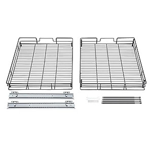 Pull Out Cabinet Organizer, Heavy Duty Metal Cabinet Drawers,Drawer Storage for Kitchen, Bathroom, Home,2 Tier Cabinet Pull Out Shelves (Grey)