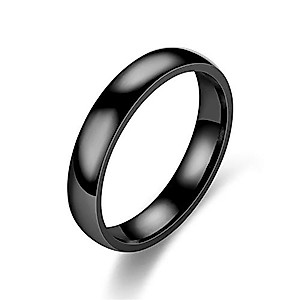 MZZJ BFF Ring for 2 Personazlied BFF Friendship Jewelry Pinky Promise Pinky Swear Minimalist Polish 6MM Stainless Steel Rounded Comfort Fit Stackable Knuckle Ring Band,Graduation Gift for Best Friends