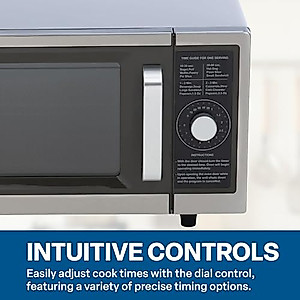 FSE Commercial Microwave with Dial Control, 1 Cubic Feet Interior, Stainless Steel, 1000 Watts, UL and NSF Approved