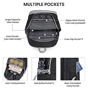 G4Free Gym Backpack For Women with Shoes Compartment & Wet Pocket Waterproof Travel Backpack Lightweight Sports Backpack Swimming Backpack Gym Bag (Black)