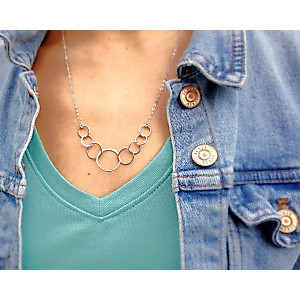 EFYTAL 80th Birthday Gifts for Women, Sterling Silver Eight Circle Necklace for Her, 80 Year Old Birthday Gifts for Women, 80th Birthday Decorations for Women, 80th Party, 80th Presents