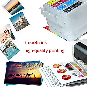 212XL No Chip Remanufactured Ink Cartridge Refillable Ink Cartridges Without Chip & Ink for XP-4100 XP-4105 Sublimation Ink Cartridges Empty Ink Cartridges Replacement for WF-2850 WF-2830 Printer