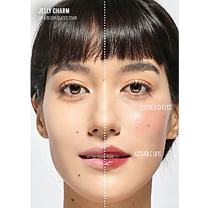 Kaja Lip & Blush Glazed Keychain Stain - Jelly Charm 04 Fig Soda | with Triple Berry Complex, Lemon Fruit Extract & Olive Squalane, Hydrating, Long Lasting Lip Tint