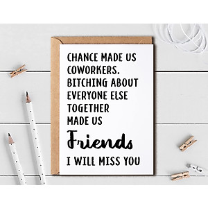 EruditeGifts Chance Made Us Coworkers Card - Best Friend Card - Friend Card - Friends Birthday Good Luck Card - Leaving Card For Friend