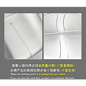 Laotesi 30cm Hot Pot with Divider, Shabu Shabu Hot Pots, LTS-12516, Food Grade Stainless Steel, Chinese Dual Sided Pot Set for Induction Cooktop, Gas Stove & Electric Stove