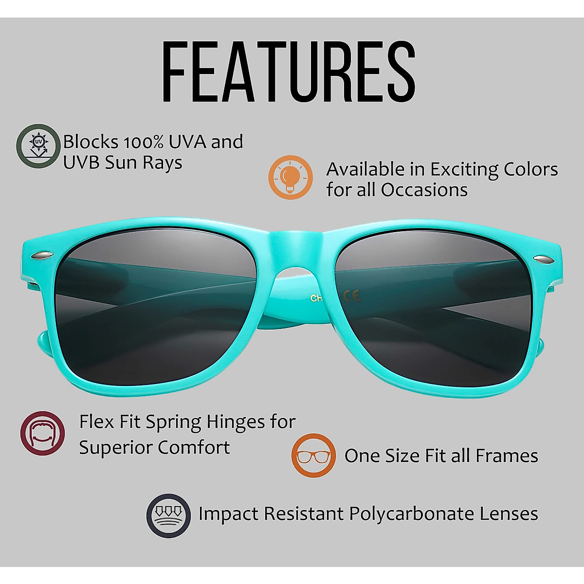 Got Shades Wholesale Bulk Unisex 80's Retro 100% UV Sunglasses for Adults - 10 Pack - w/Flex Hinges