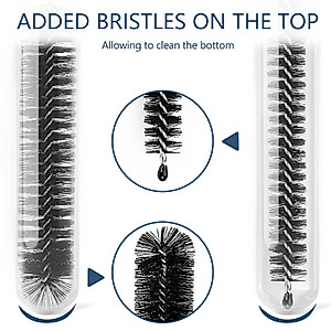 Straw Cleaner Brushes Sets, 12 Pieces 8.2 Inch Botthle Cleaning Brush and Nylon Tube Brush Brush Kit for Sippy Cup, Tumbler, Water Bottle, Drinking Straw (Black)