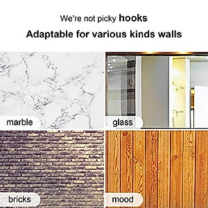 30 PCS Adhesive Hooks Wall Hanger Hook 13lb(Max), Bathroom Kitchen Transparent Reusable Seamless Scratch Wall Hooks for Bathrobe Coats Ceiling Hanger,Hanging Waterproof Plastic Hooks
